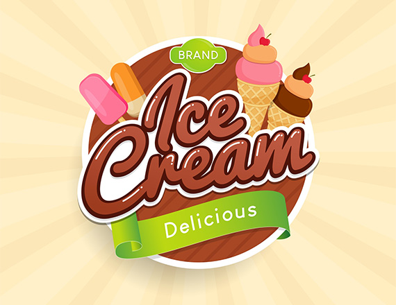 Ice Cream Labels - Eco Custom Packaging - Free Shipping - Bulk Quantity